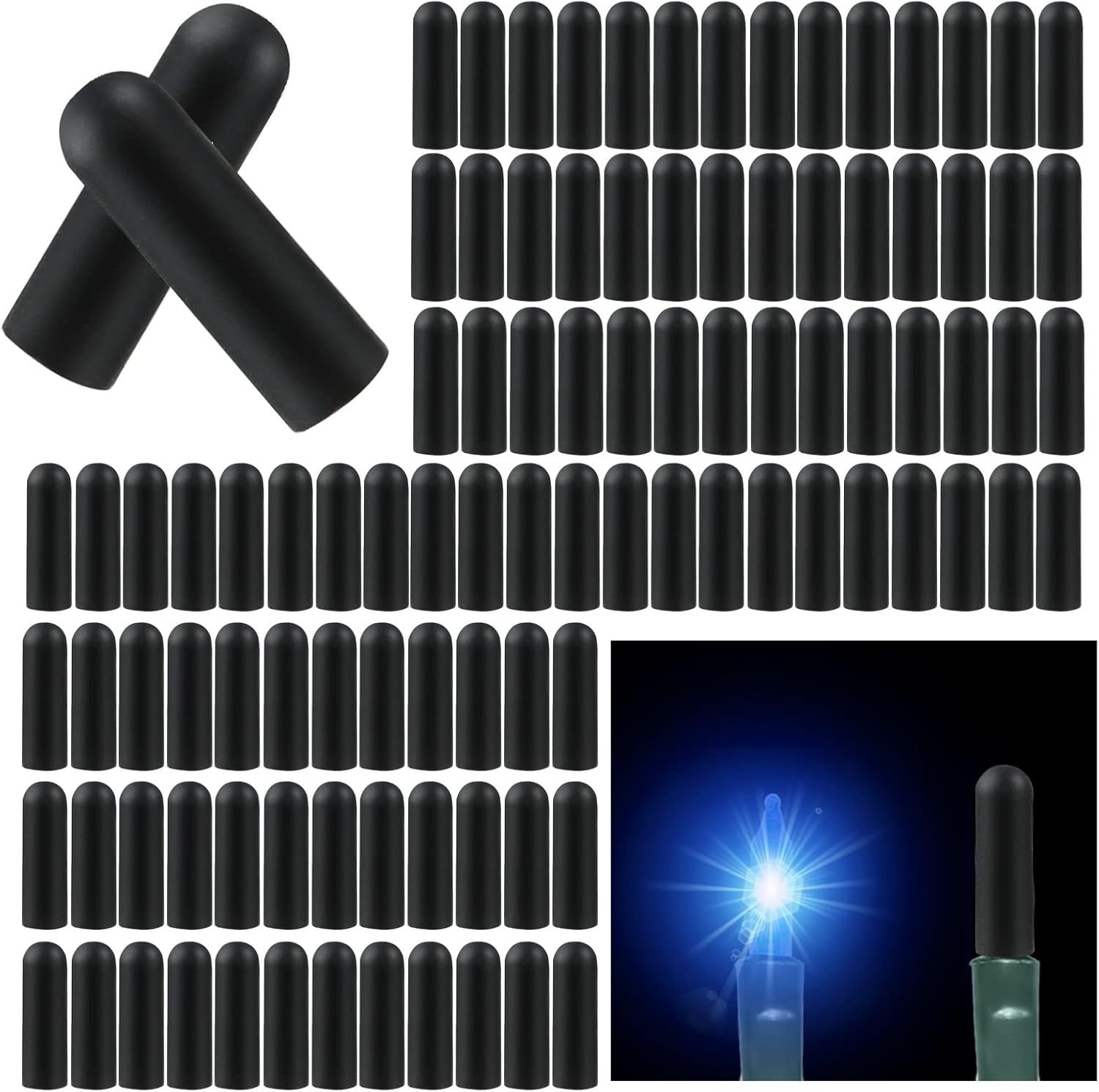 Amazon.com: whumsdog 120 Pcs No Glow Caps for String Lights, Soft ...