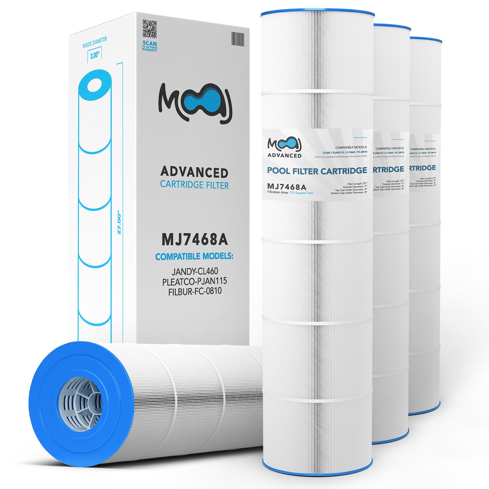MOAJ Advanced Pool Filter 4-Pack Replaces Jandy CL460, CV460, R0554600 ...