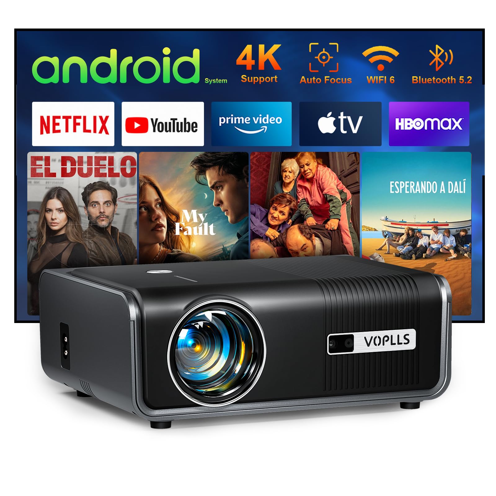 Amazon.com: [Built-in Apps & Auto Focus/Keystone] Smart Projector with ...