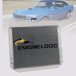 Enignelooc 3 Row Aluminum Radiator for 1967 1968 1969 Ford Mustang Torino LTD Country Squire ...