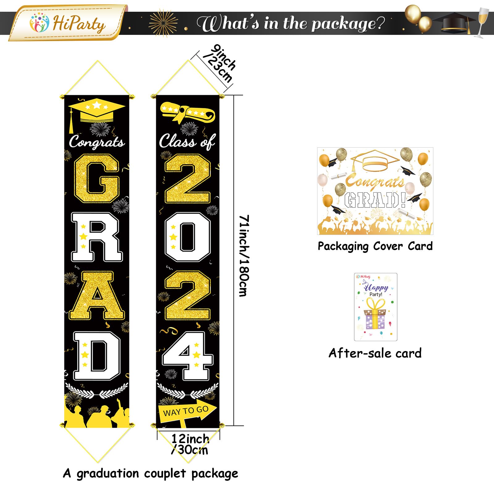 Snapklik.com : Graduation Door Banner, Black And Gold Grad Door Banner ...