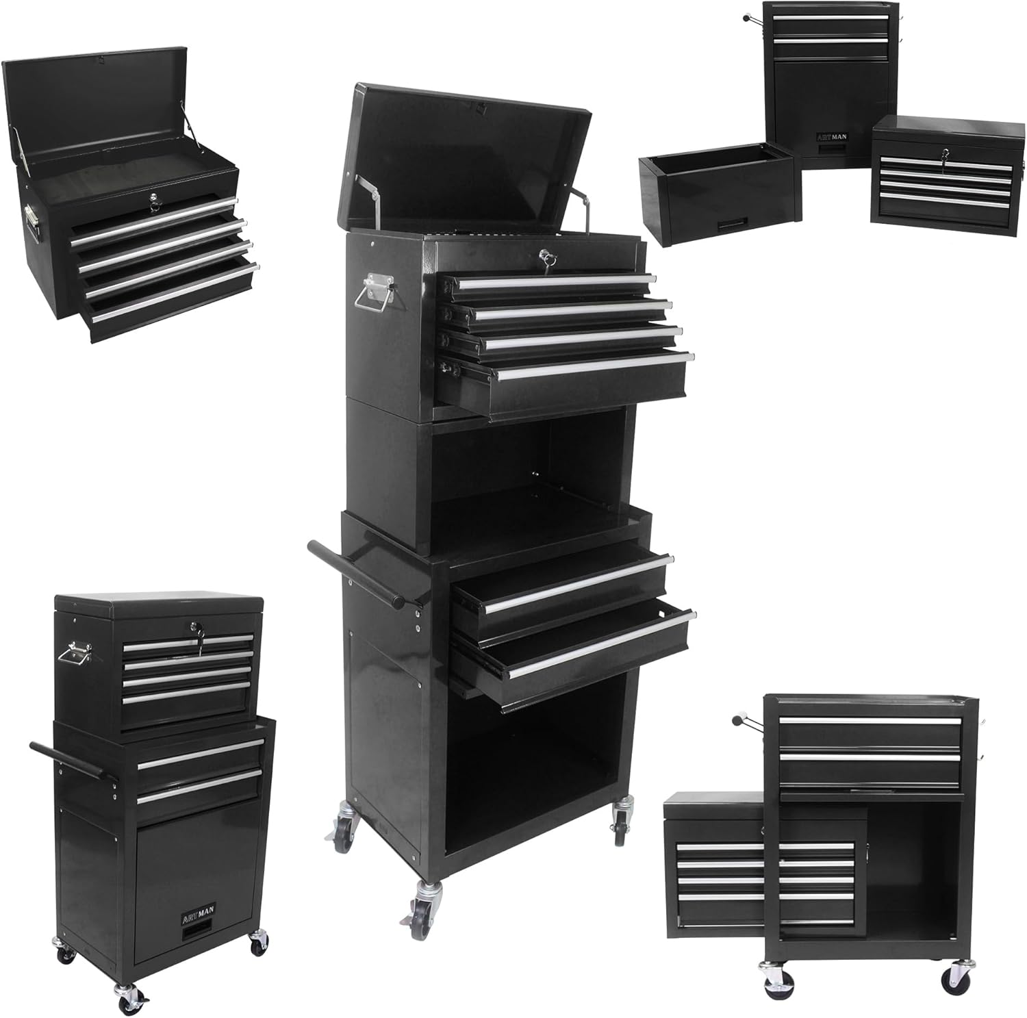 Fulvari, 6 Drawers, Portable Rolling Box On Wheels, High Capacity Tool ...