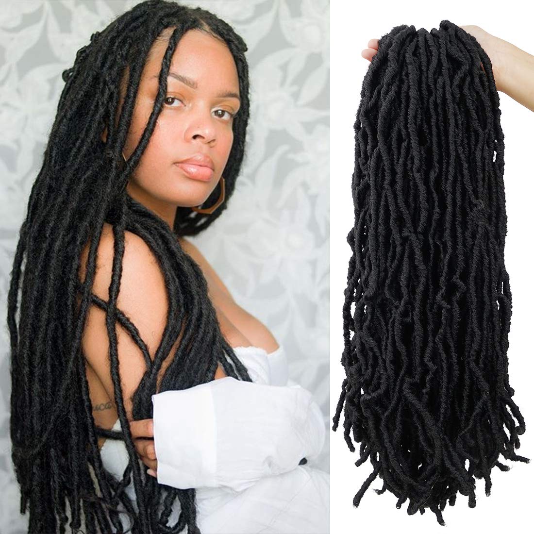 Buy New Faux locs Crochet braids Curly Wavy Goddess soft Locs 6Pcs Pre ...