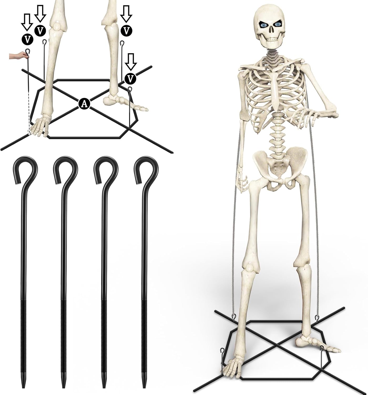 Amazon.com : Silkfly 4 Pcs 12 ft Skeleton Replacement Accessories 16 ...