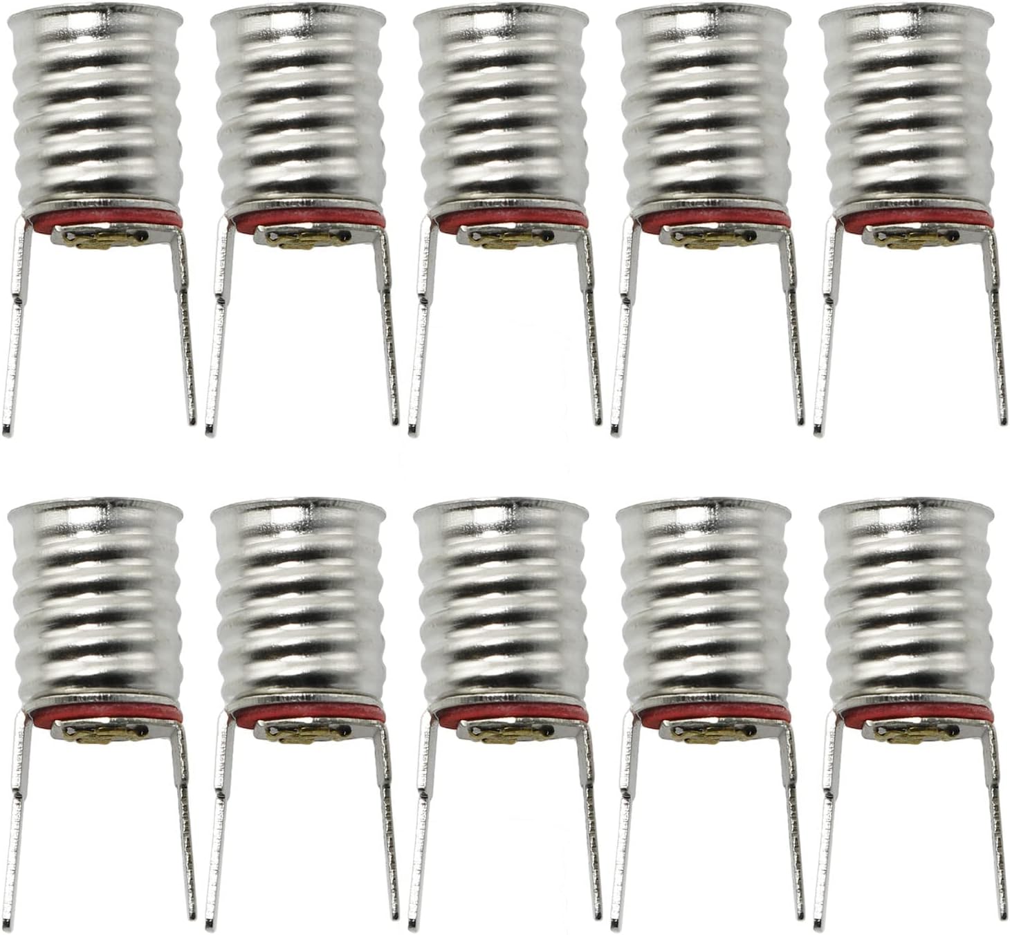 SQXBK 10PCS E10 Pin Socket; E10 Lamp Base Screw in Mount Light Socket ...