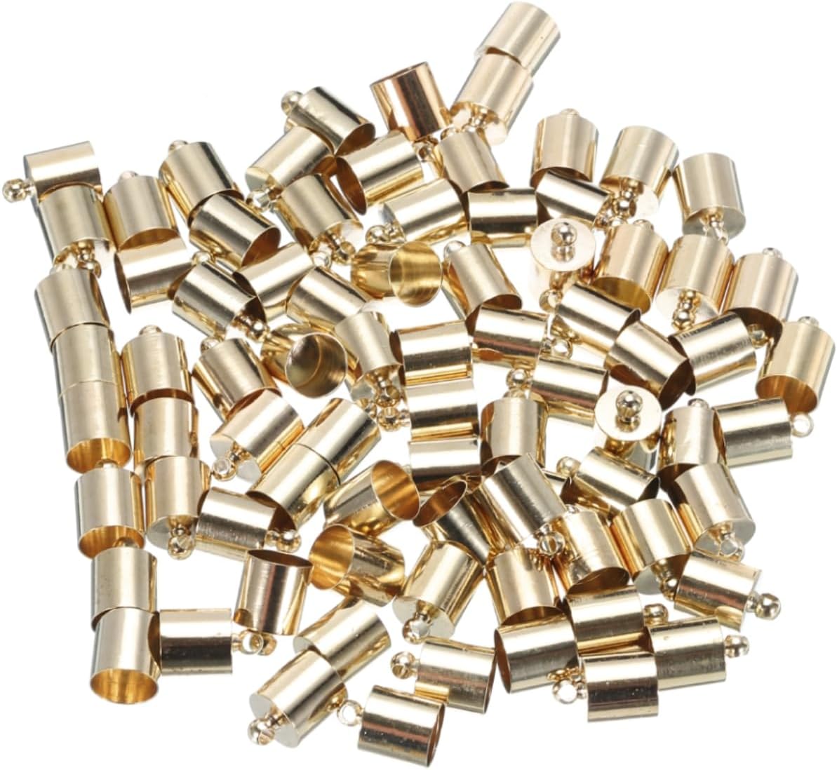 Amazon.com: MECCANIXITY 80Pcs Cord End Caps 12mm End Cap Barrel Beads ...