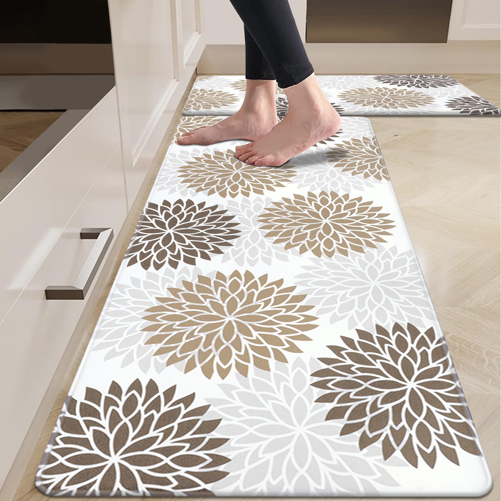 HEBE Anti Fatigue Kitchen Rug Sets 2 Piece Non Slip Kitchen Mats for ...