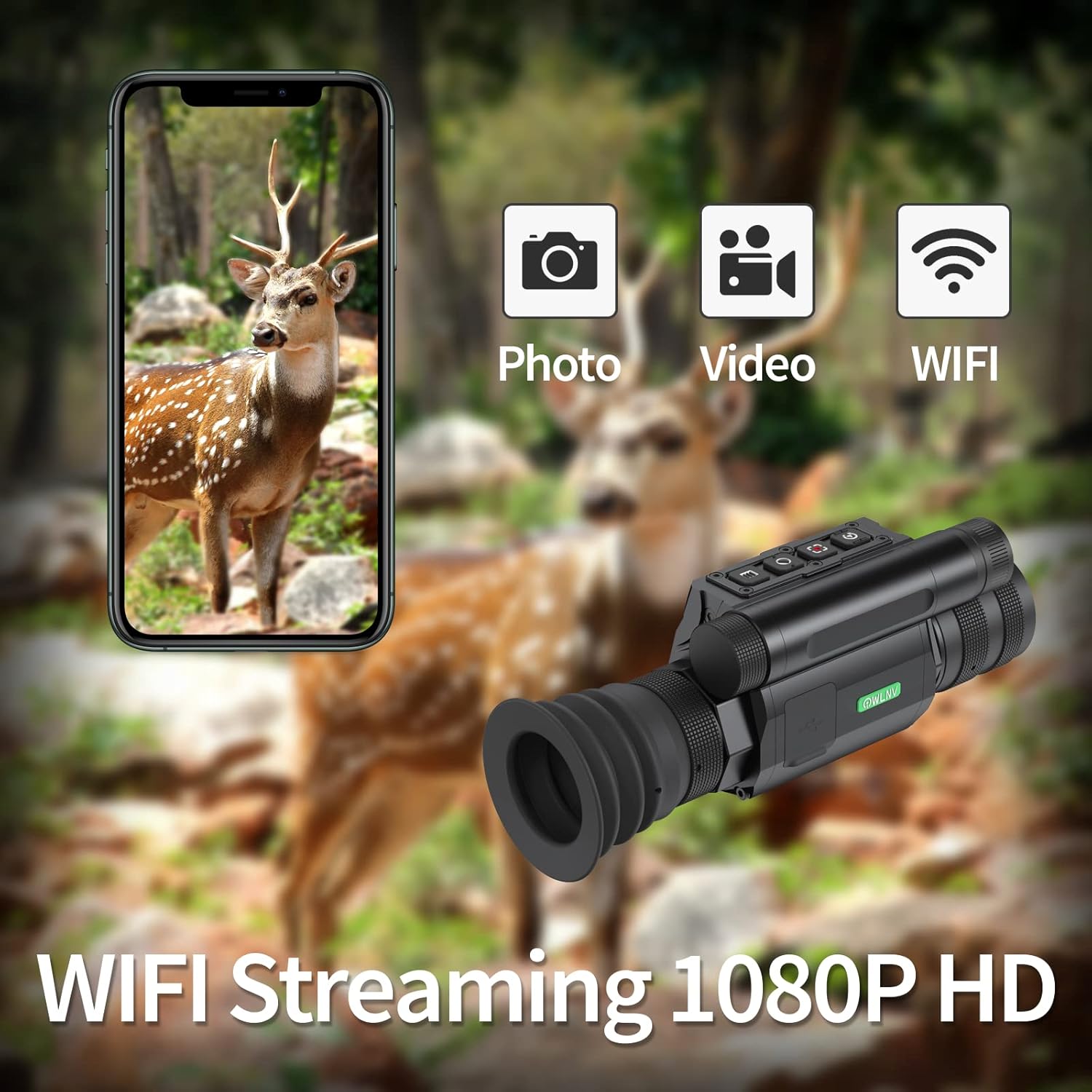 OWLNV Day&Night Vision Rifle Scope, HD Digital Night Vision Hunting ...