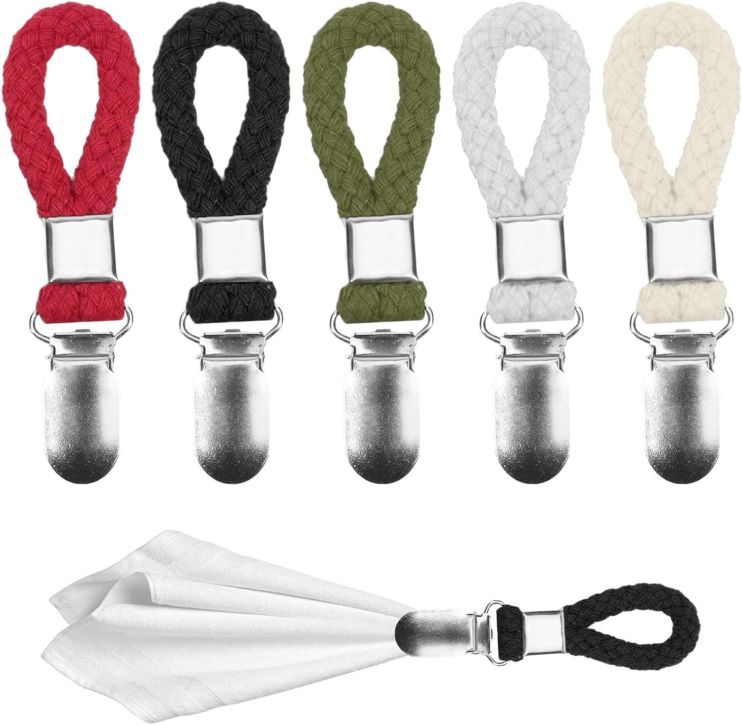 5 Pack Hanging Tea Towels Clips with Hanging Loop,Cloth Tea Towel ...