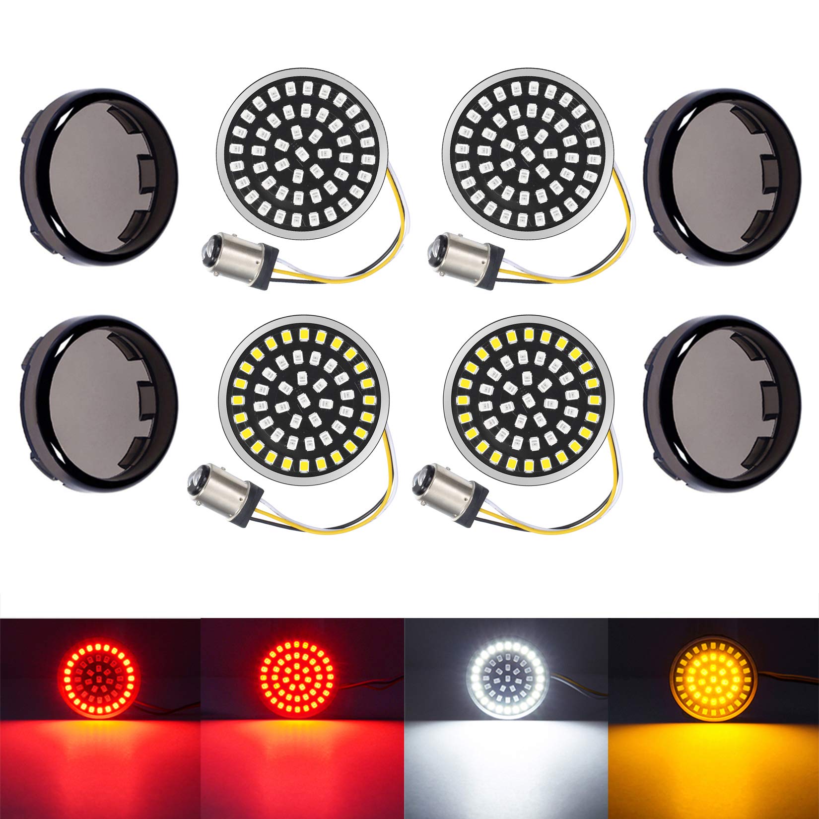 Buy PBYMT 1157 Front Rear Turn Signal Light Kit LED SMD Bulb 2 Inches ...