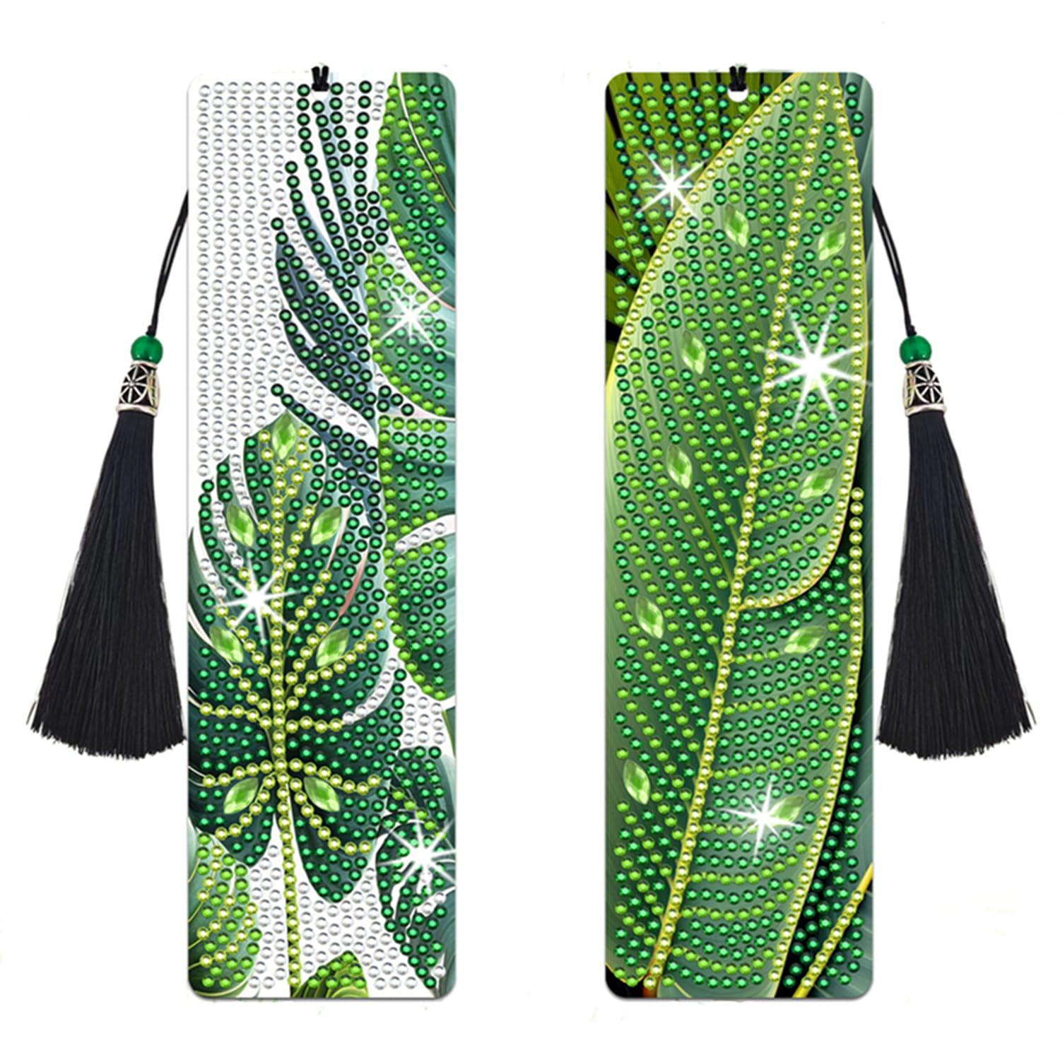 Amazon.com: Diamond Art Bookmark Kits, 2 Pieces Leaf Crystal ...