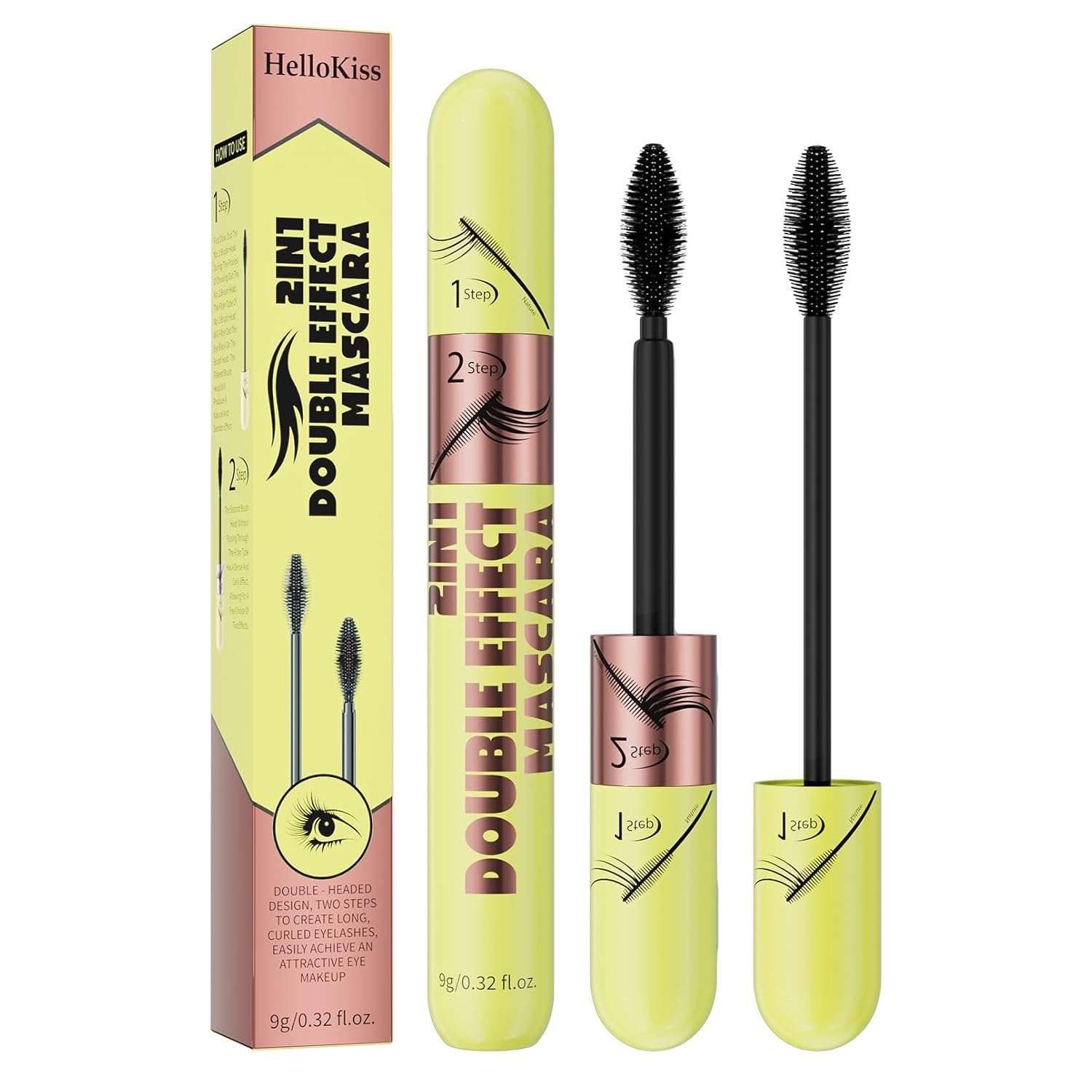 Amazon.com : Dual-Effect Mascara with Built-In Primer - 2-in-1 ...