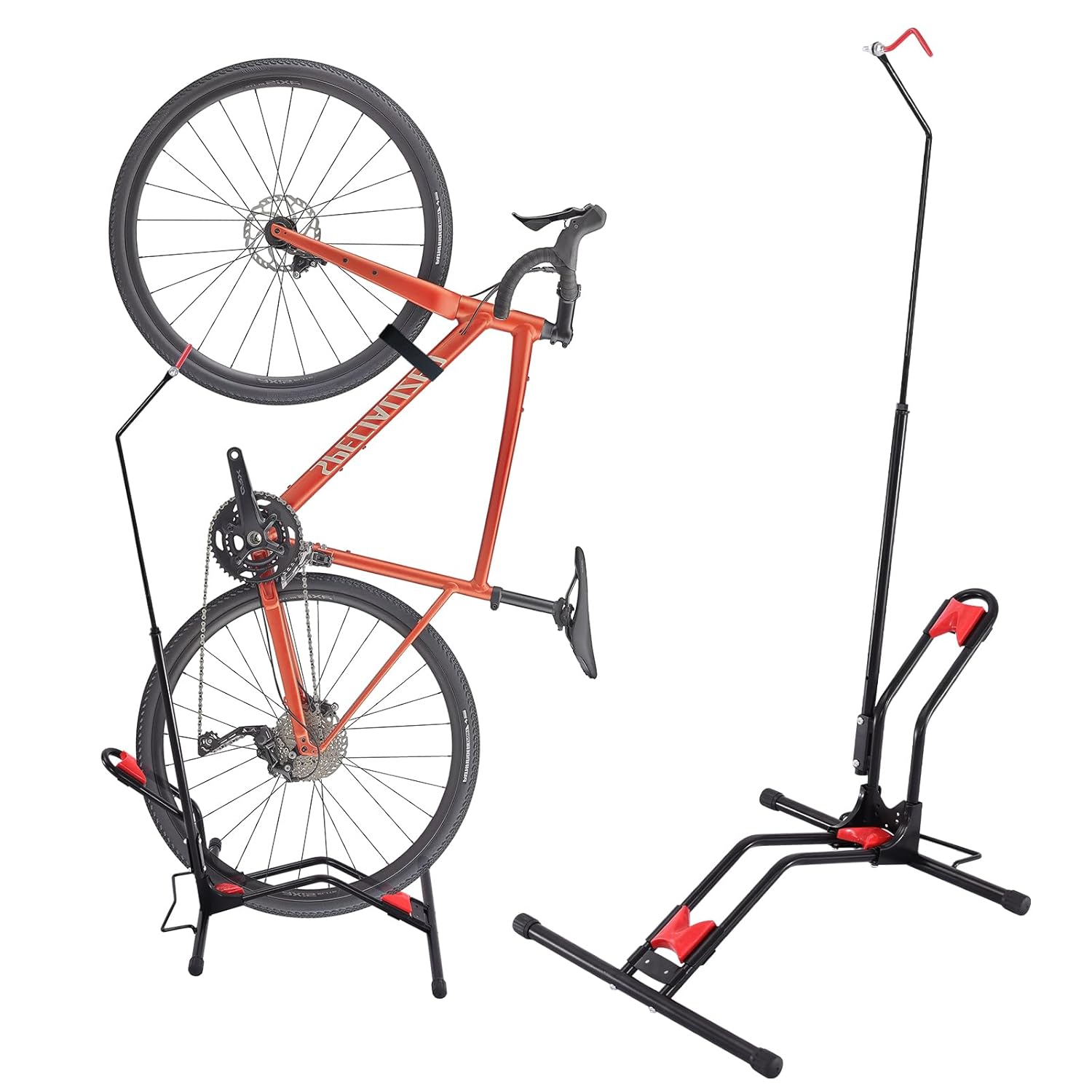 JAPUSOON Upright Bike Stand, Adjustable Vertical Bike Rack for Indoor ...