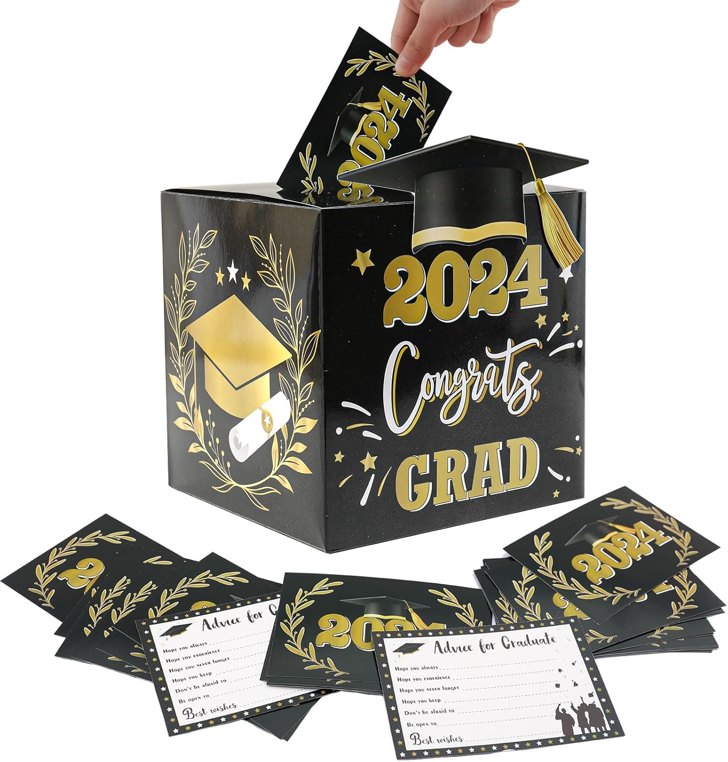 Amazon.com: Graduation Party Decoration-2024 Graduation Cap Card Box ...