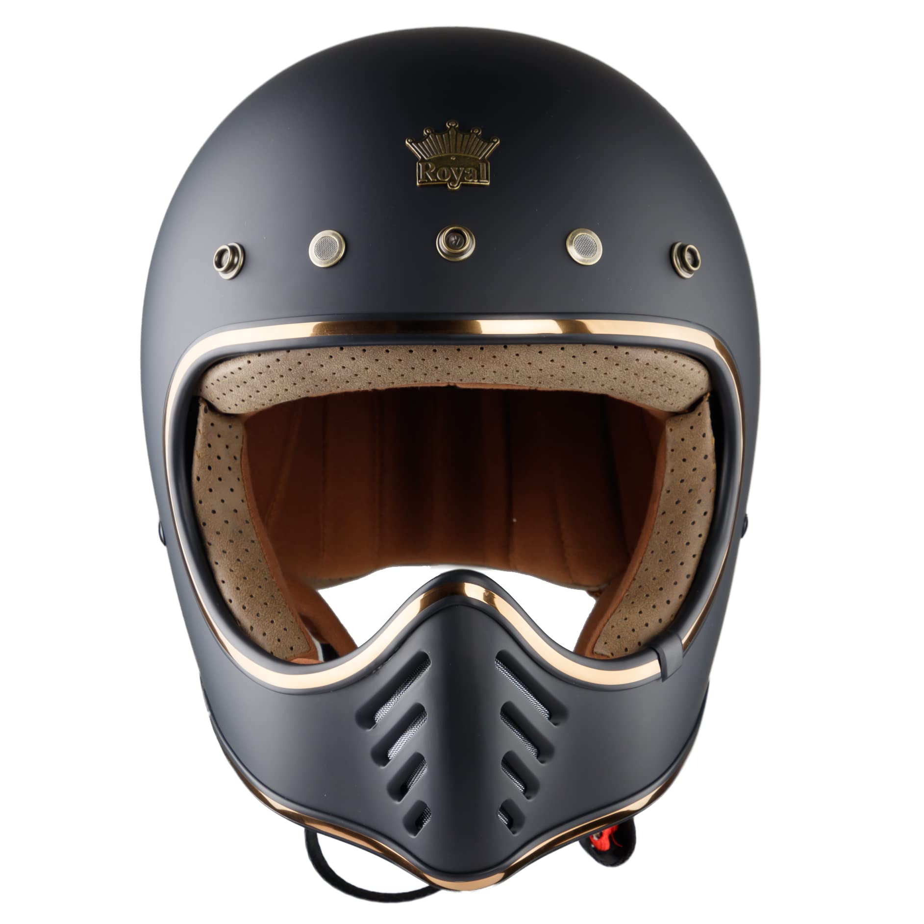 Royal H01 Full Face Motorcycle Helmet - Multi Size & Colors | Retro - Elegant - Unique Design ...