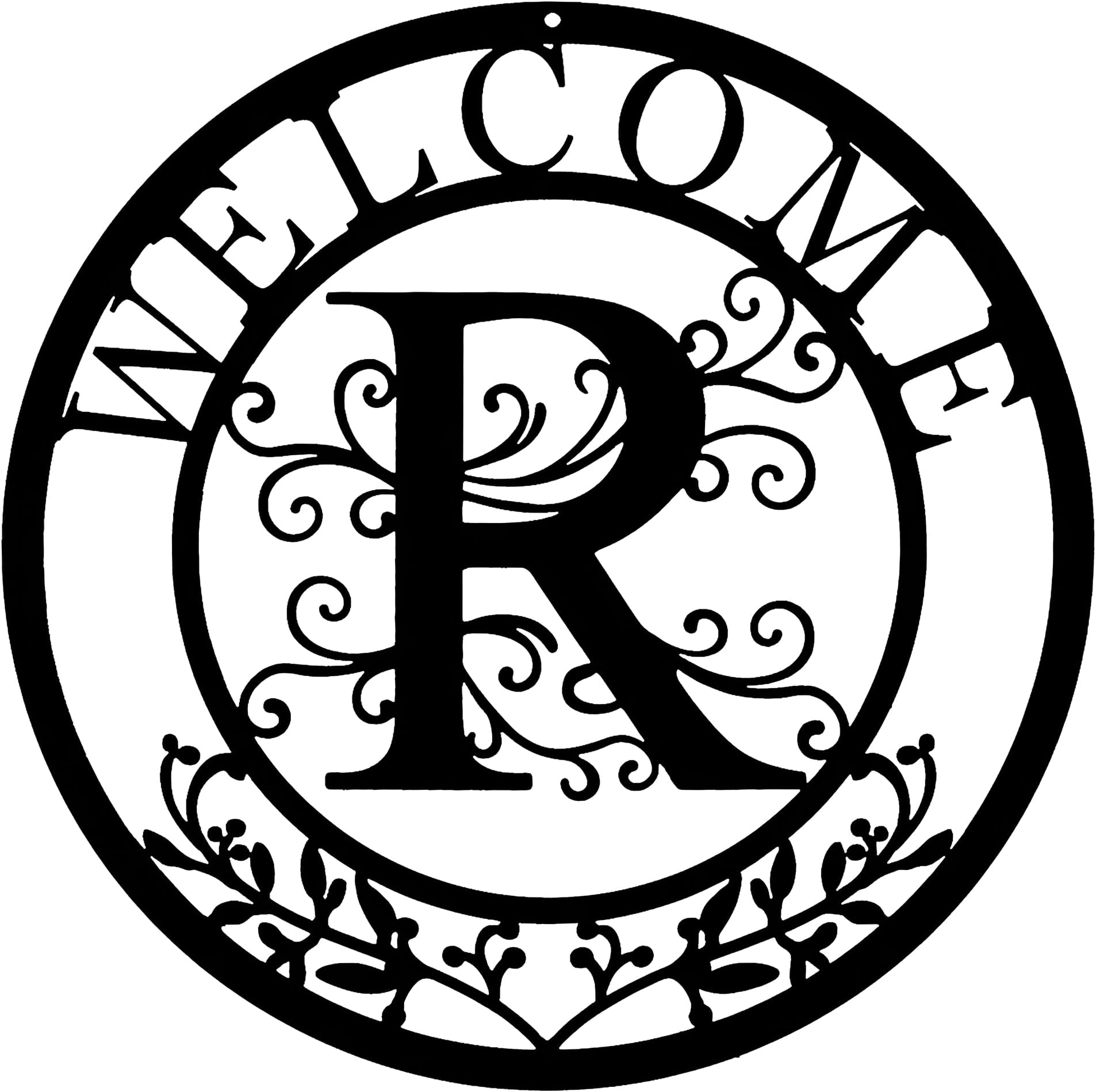 Amazon.com: CINPIUK Initial Welcome Sign, 12 Inch Metal Monogrammed ...