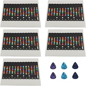 Ruiwaer 5PCS Guitar Fretboard Stickers Color Coded Note Decals ...