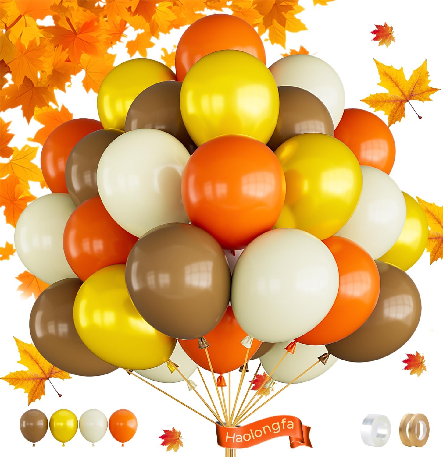 Amazon.com: Fall Thanksgiving Balloons,12 Inch 60Pcs Brown Orange ...