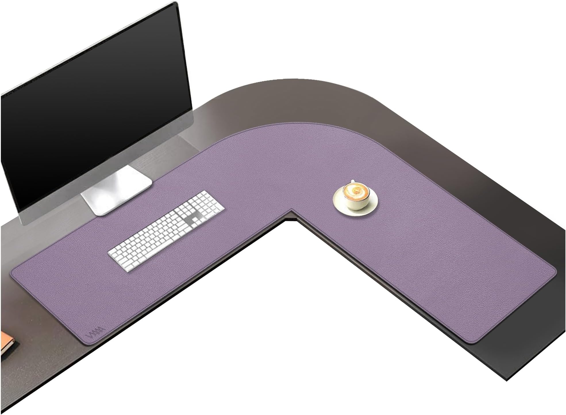 Amazon.com : Vyaaa L Shaped Desk Mat Leather Desk Pad, PU Leather ...