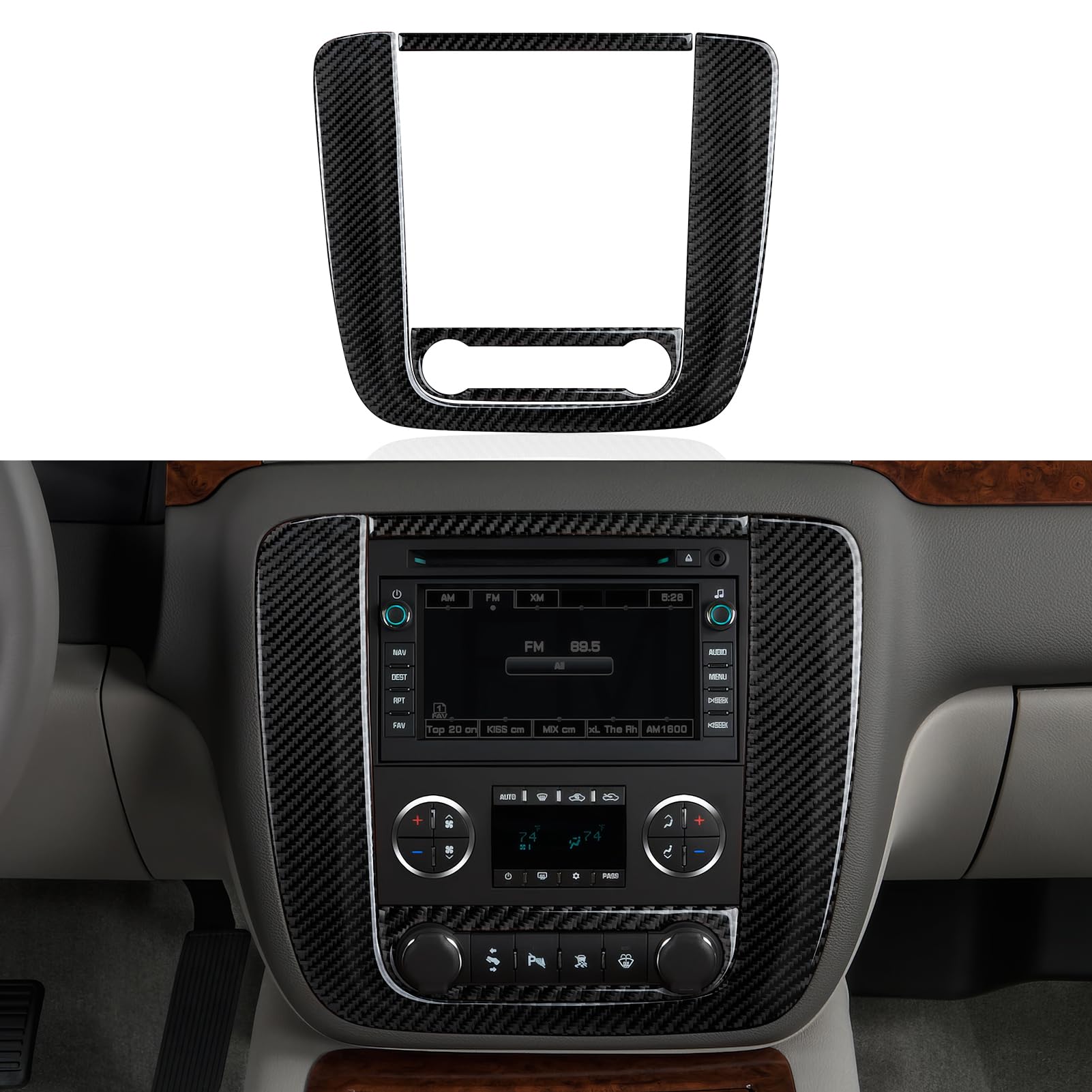 Amazon.com: Car Central Control Navigation Panel Sticker Cover Interior ...