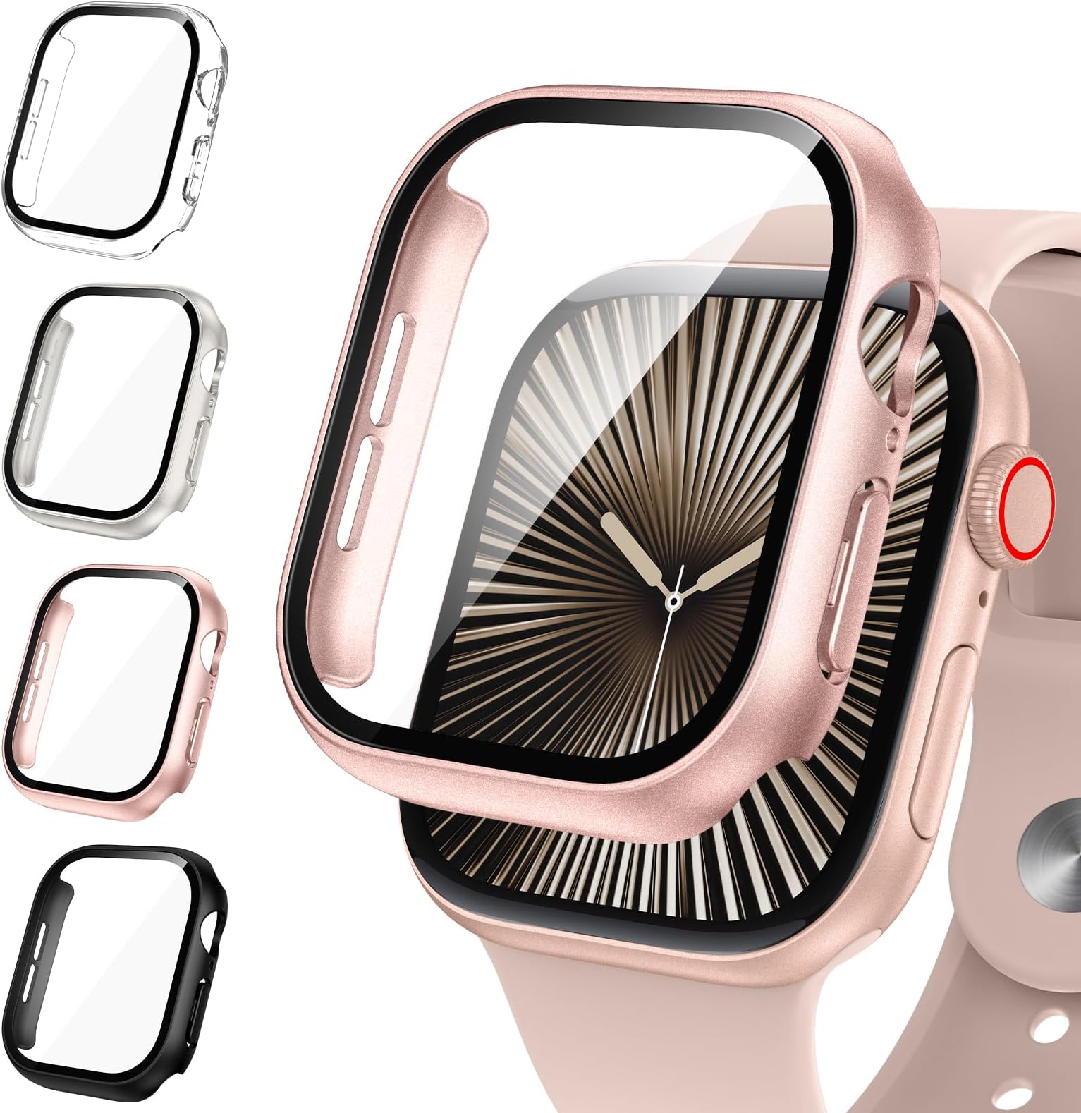 Neitra 4 pack Hard Case for Apple Watch Series 10 42mm Tempered Glass ...