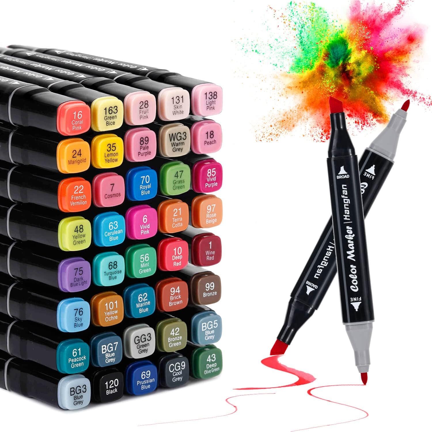 40 Colours Alcohol Markers,Art pens set for Artists（Beginners or Adults ...