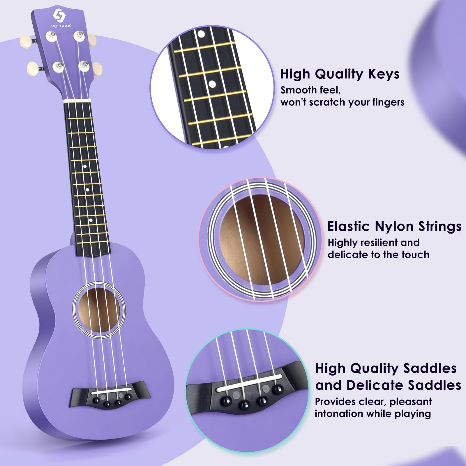 Snapklik.com : NOT HOME Ukulele, Concert Ukelele 23 Inch Wooden ...