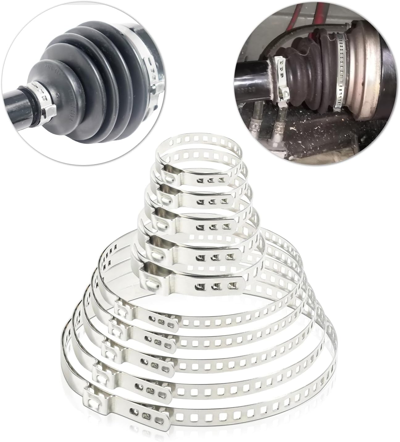 Amazon.com: 10PCS Universal CV Joint Axle Boot Clamp - Inner Tie Rod ...