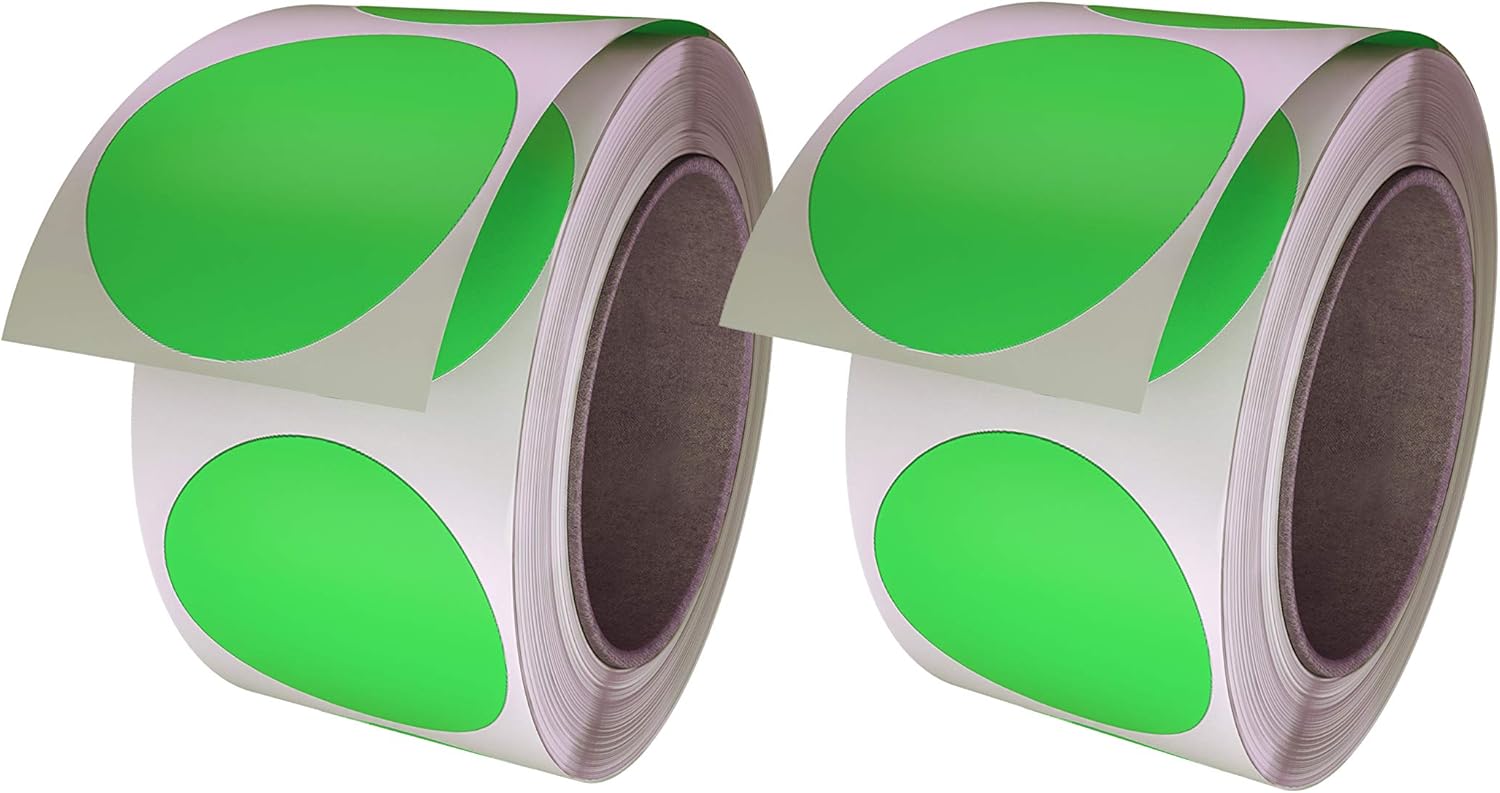 Amazon.com : Royal Green Round Colored Stickers 2 inch 50mm - Neon ...