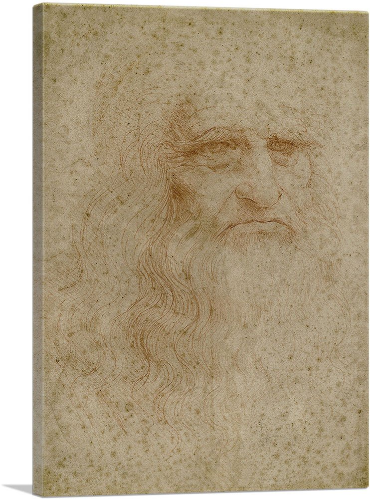 Amazon.com: ARTCANVAS Leonardo da Vinci Self-Portrait 1512 Canvas Art ...