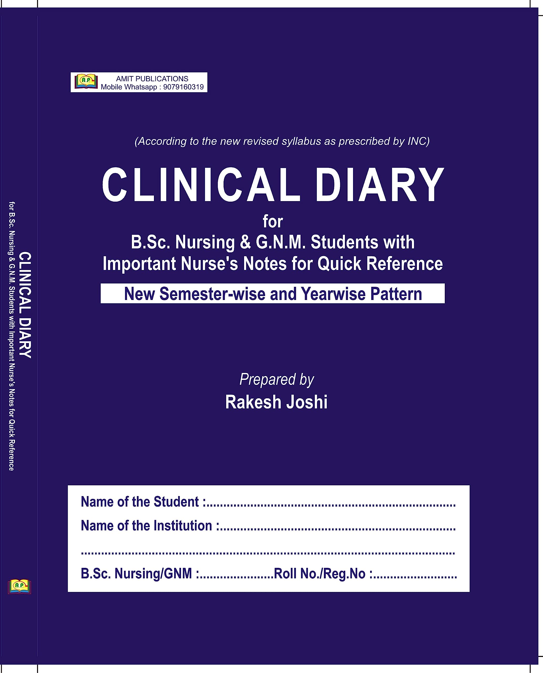 Buy Clinical Diary for BSc Nursing & GNM Nursing Students Important ...