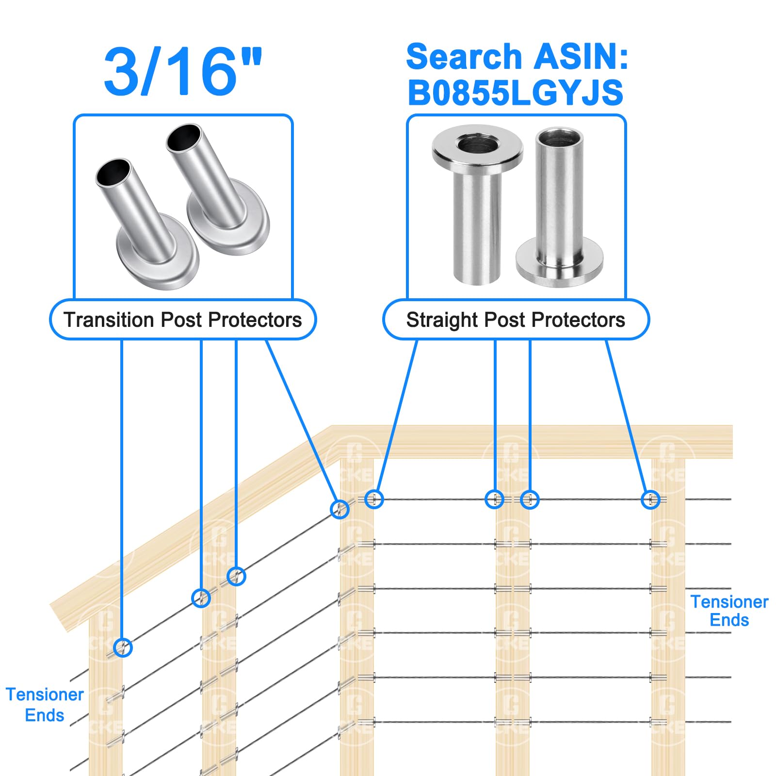 Snapklik.com : PatentCKE 40 PCS 30 Degree Angle Cable Railing Corner ...
