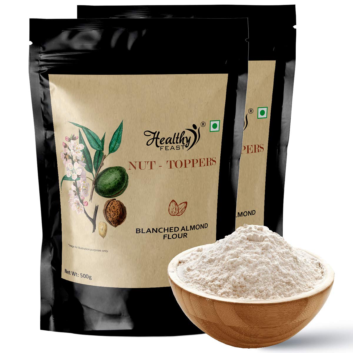 Healthy Feast Blanched Almond Flour 1kg, Fine Blanched Almond Powder ...