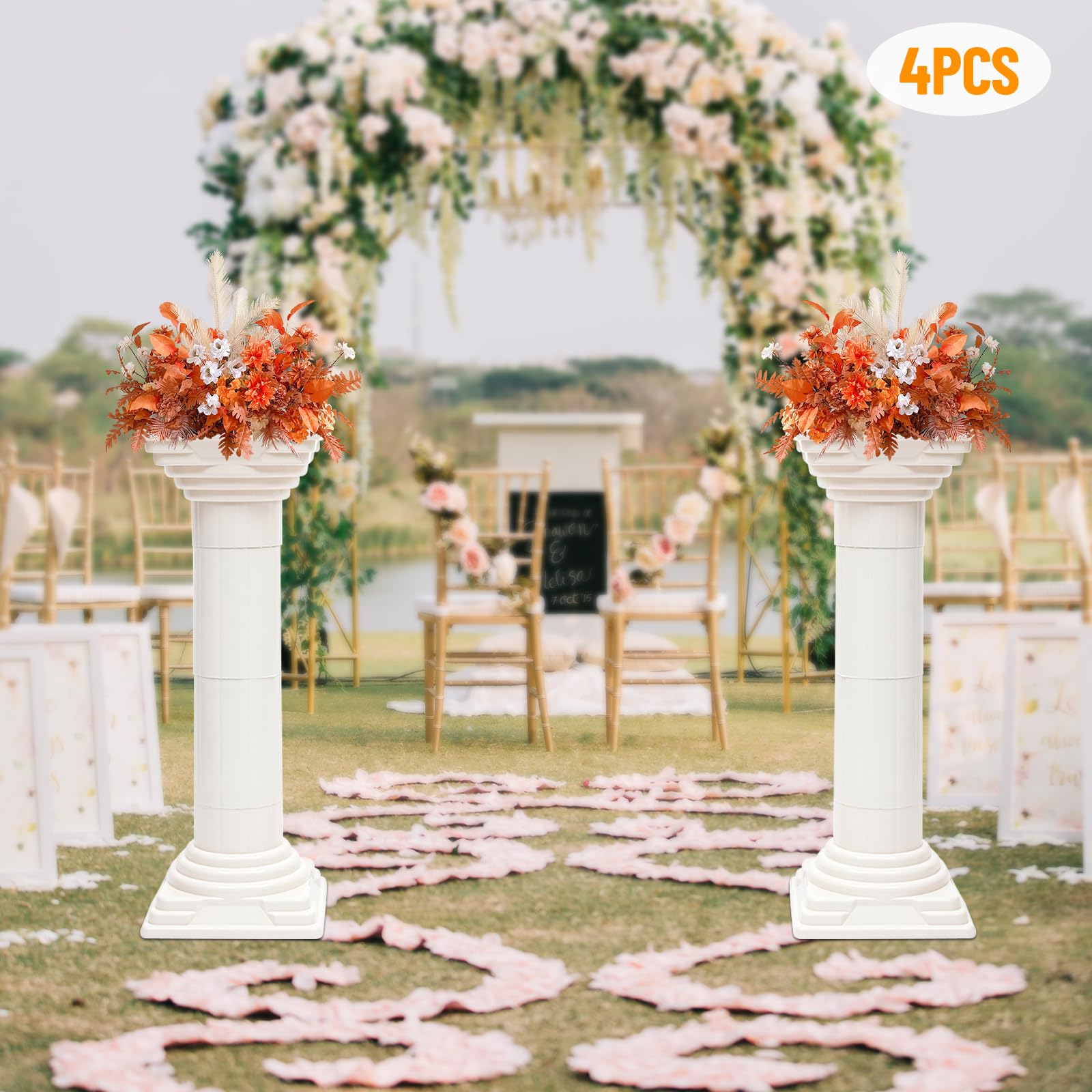 Greek Columns Flowers Amazon.com: DAERNA 4Pcs Wedding Roman Column