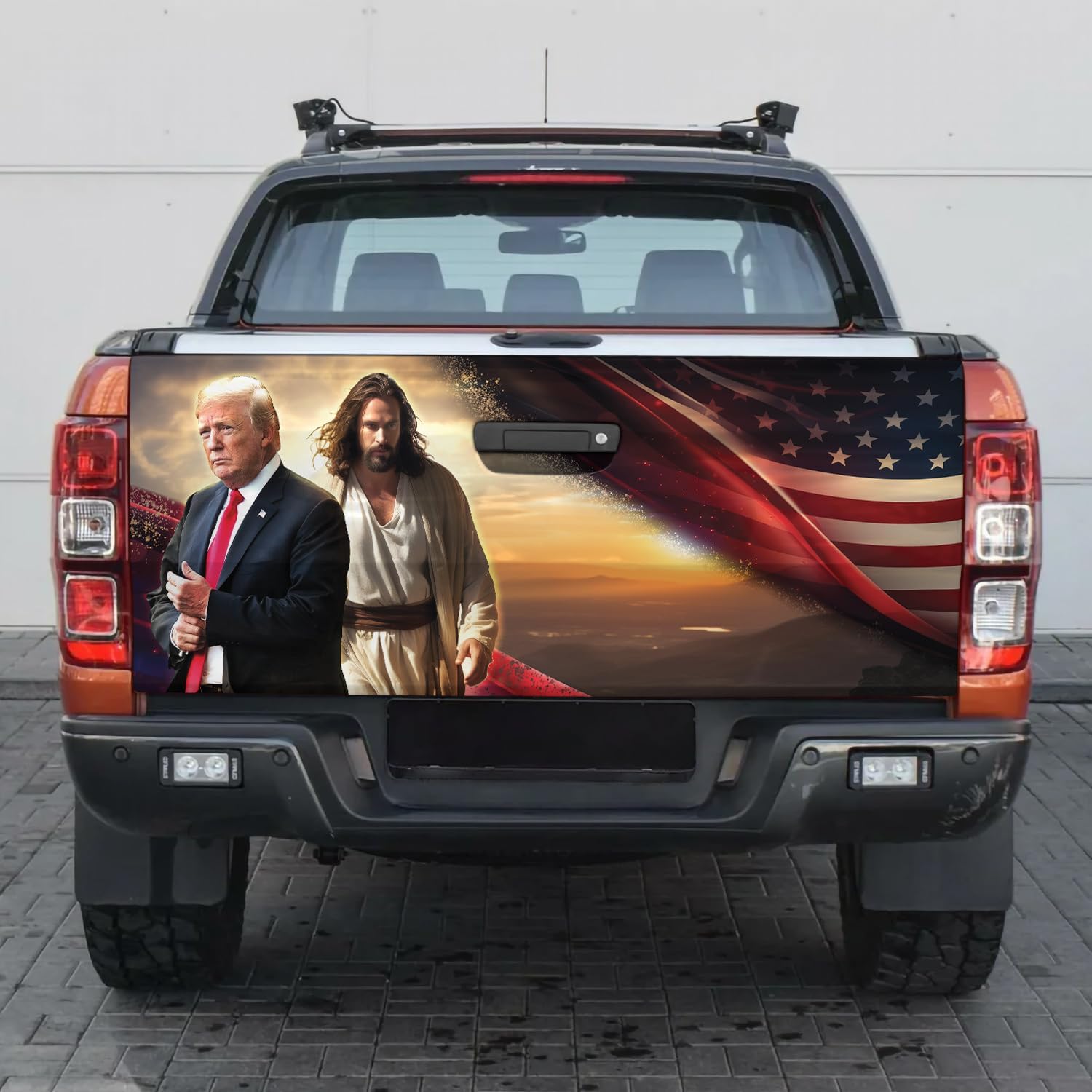 Amazon.com - Trump Stand with Jesus Christian American Flag Truck ...