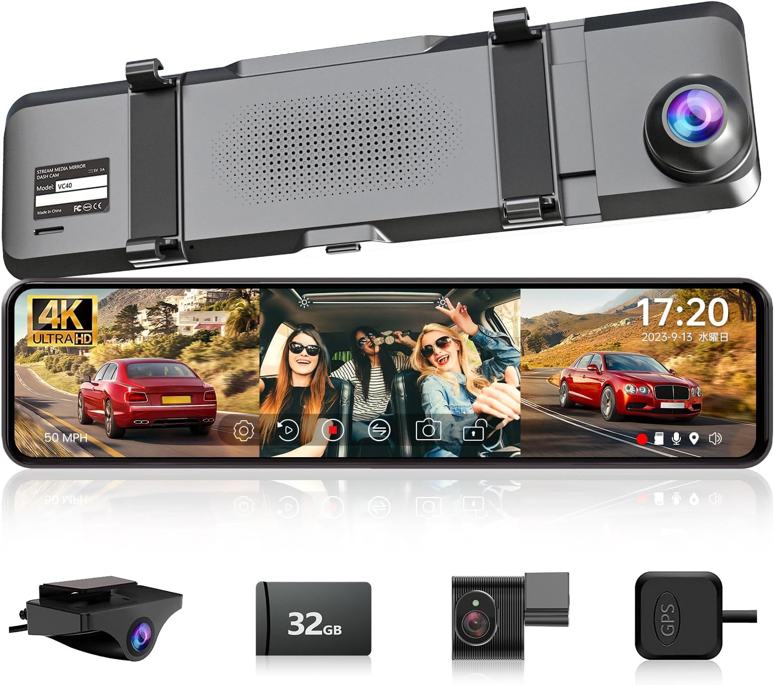 Amazon.com: Dash Cam Front and Rear with 64GB Card, 3.18" Touch Screen ...