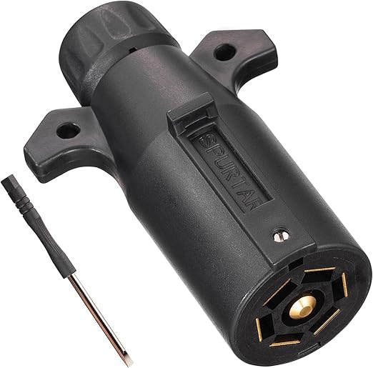Amazon.com: Spurtar 7 Pin Trailer Plug with Waterproof Seal, Round RV ...