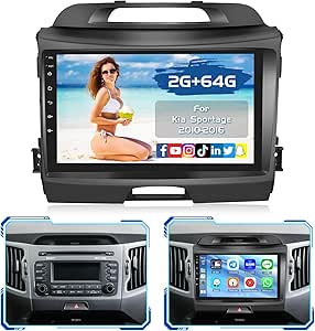 Amazon.com: Inefala 2+64G Radio para Kia Sportage 2010-2016 CarPlay Car Stereo Android 15 9 ...