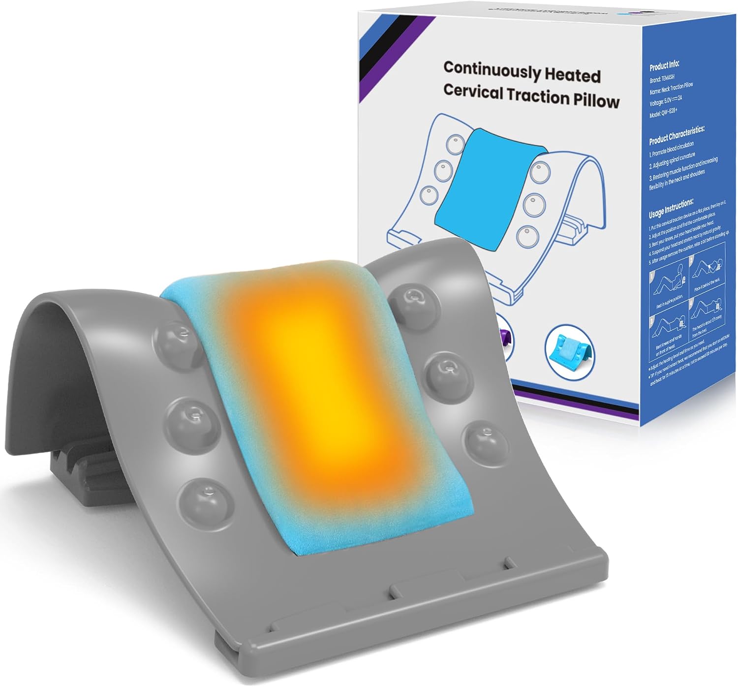 Amazon.com: TEMASH Cervical Traction,Neck Decompression for Neck Pain ...