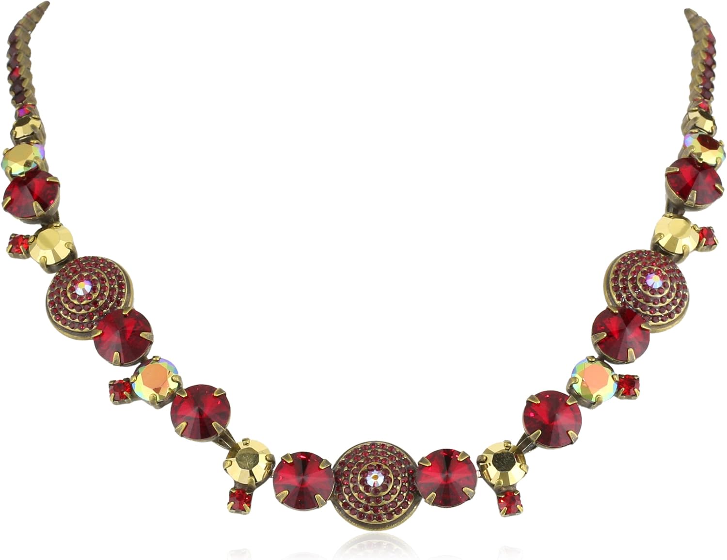 Amazon.com: Sorrelli "Ruby Cocktail" Glittering Multi-Cut Red and Gold ...
