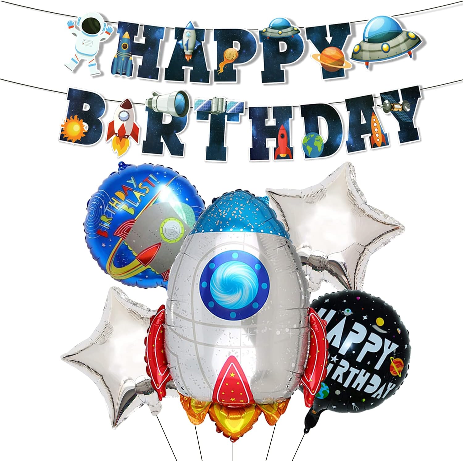 Rozi Decoration Space Rocket Theme Birthday Decorations for Boys, Girls ...