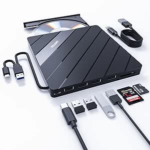 Unitek External DVD Driver USB C Portable CD/DVD +/-RW Drive/DVD Player ...