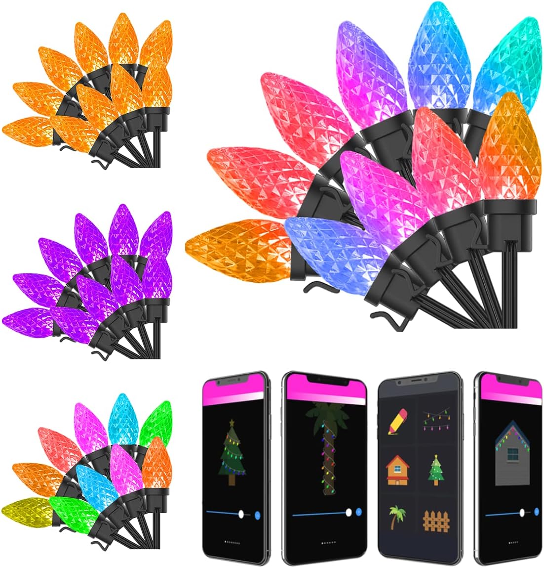 Amazon.com: GE Color Effects 50-Count 32.67-ft Multi-Function Color ...