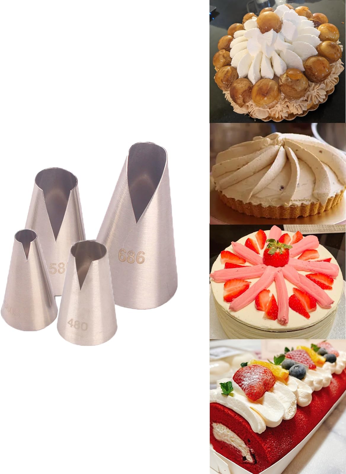 Amazon.com: Saint Honore Piping Tips,Enhance Your Pastry Creations with V Wave Pastry Tips ...