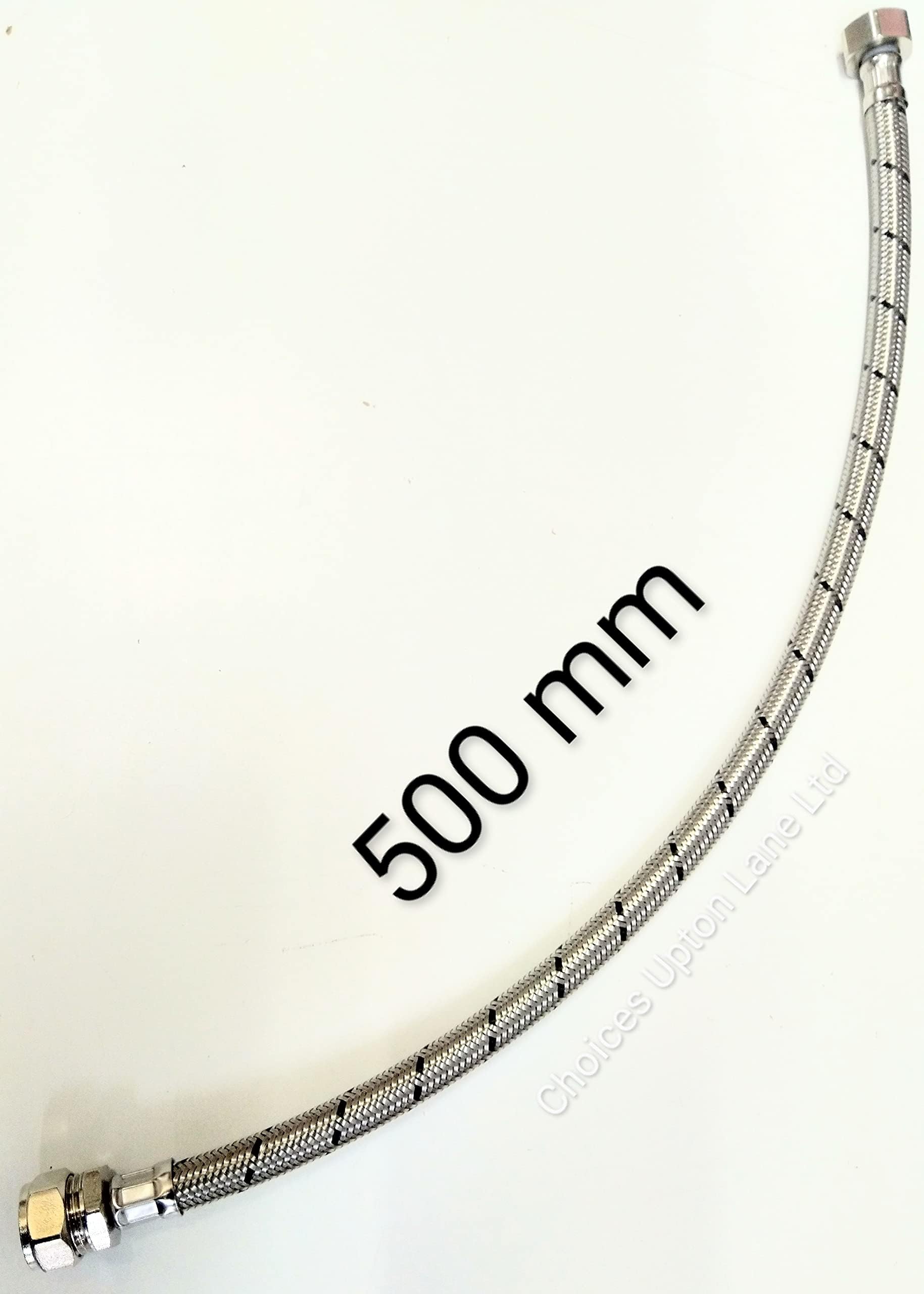 Flexible Tap Hose Connector 15mm x 1/2" Compression 150 Long Silver ...