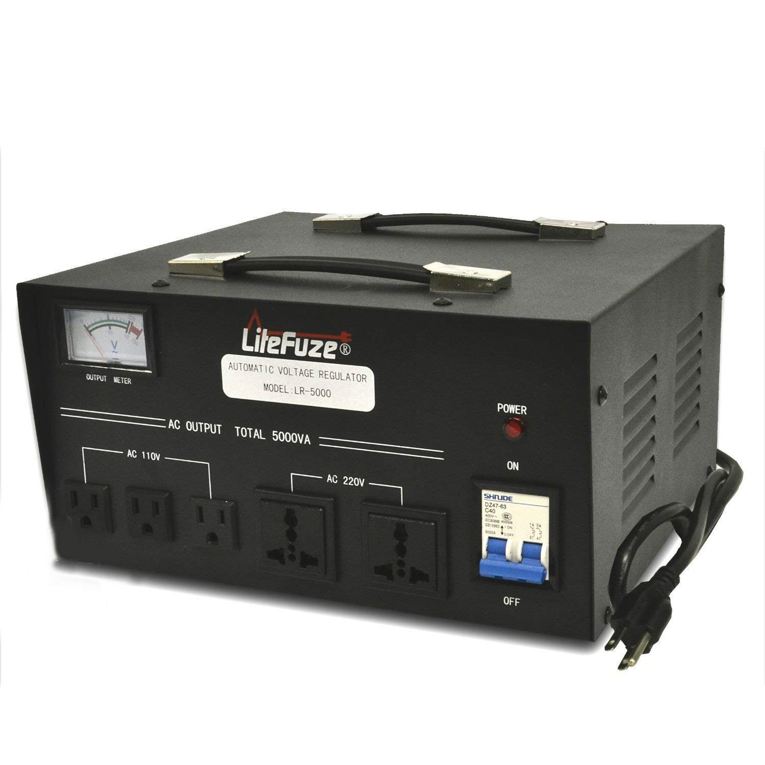 Buy LiteFuze LR Series 5000 Watt Heavy Duty Voltage Regulator Voltage ...
