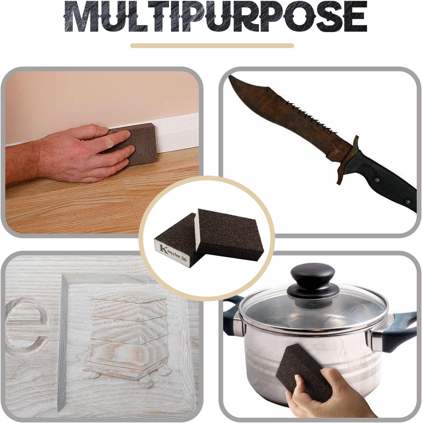 8 esponjas de lijado, 36 bloques de lijado gruesos tanto húmedos como ...