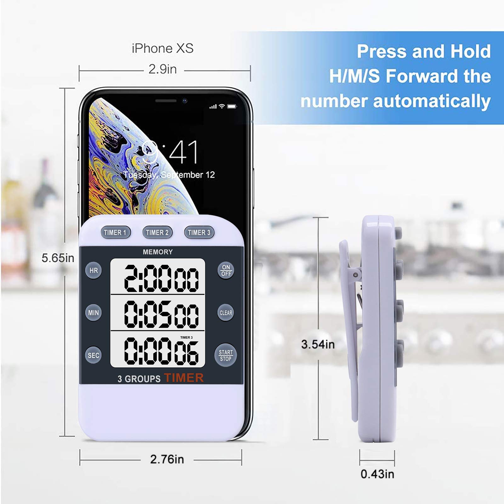 Snapklik.com : HomeMall Digital Dual Kitchen Timer, Cooking Timer, 3 ...