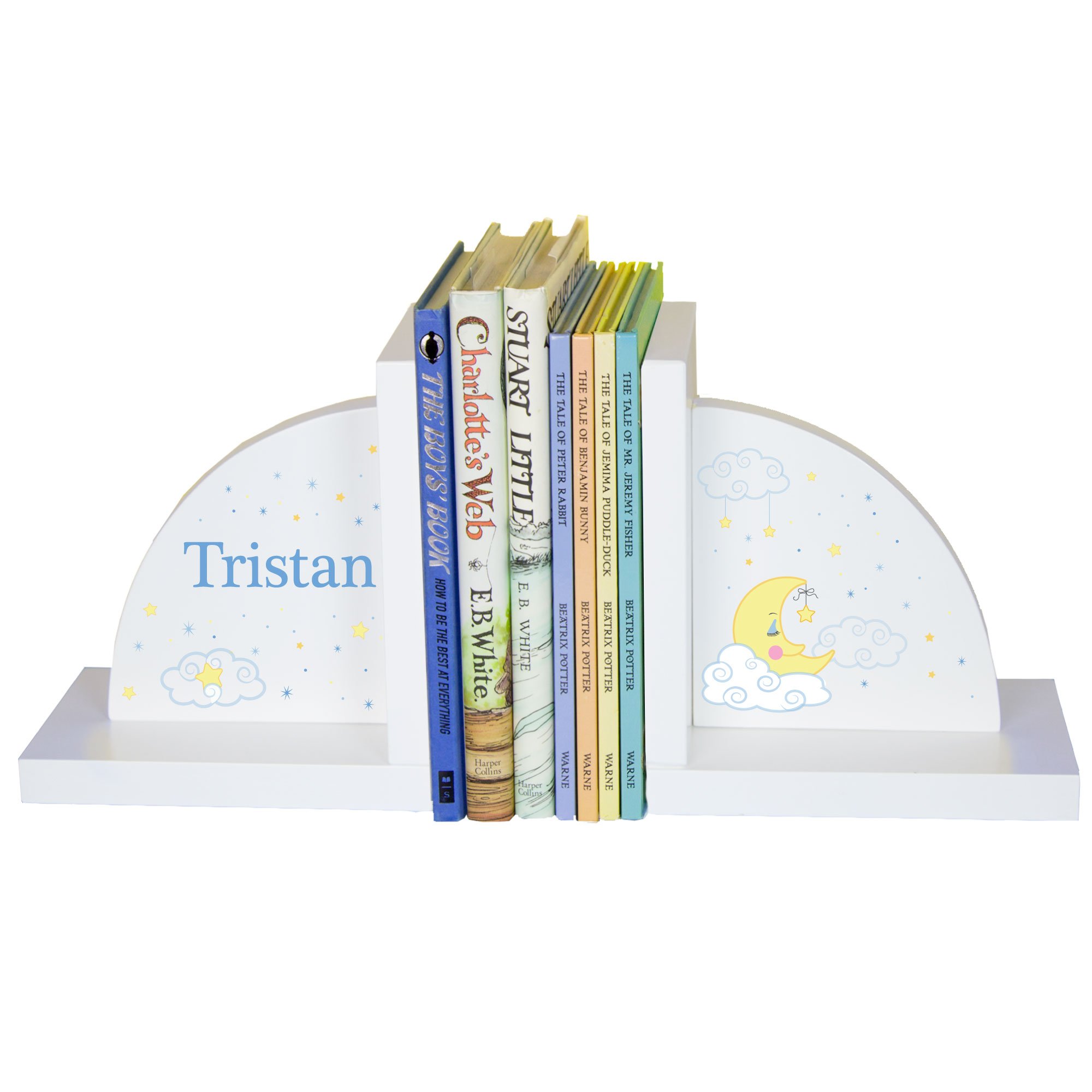 Amazon.com: Children's Personalized Moon & Star Bookends : Home & Kitchen
