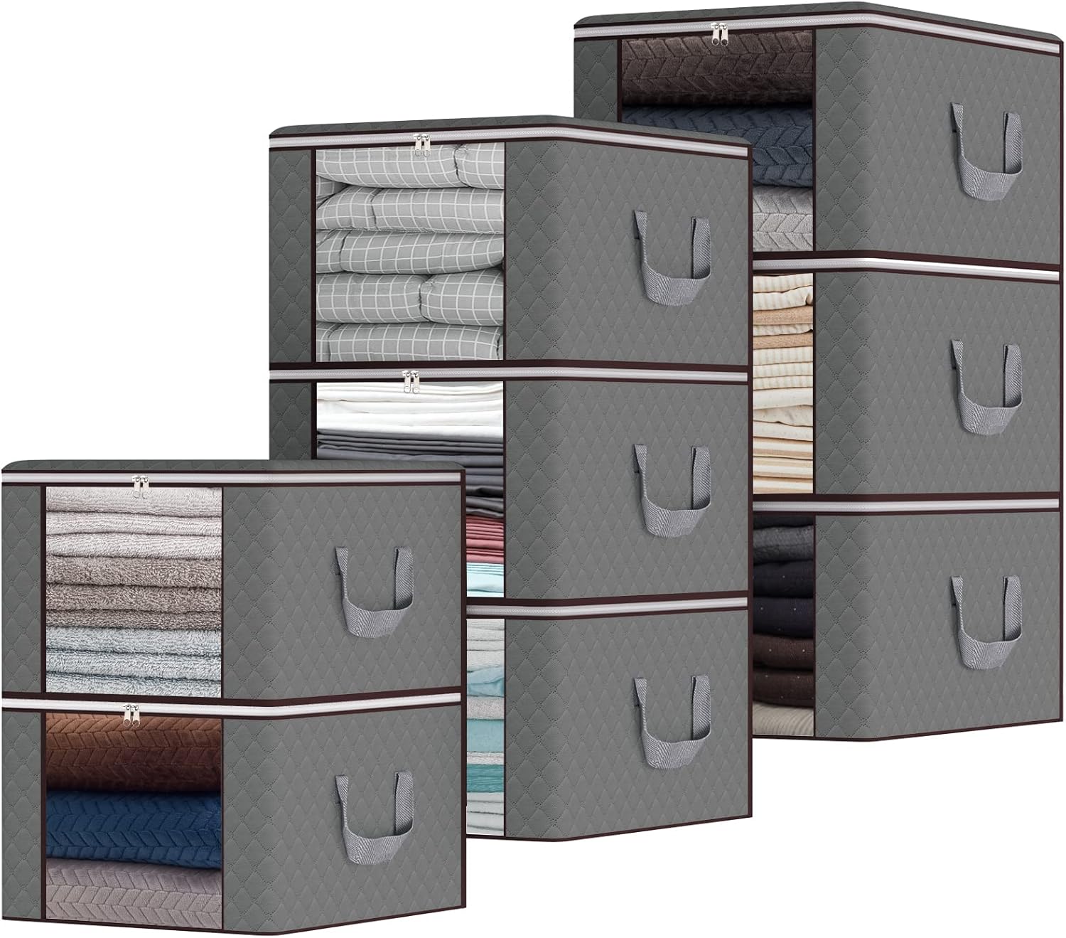 Amazon.com: Isbasa 8 Pack Large Clothes Storage Bags, Foldable Storage ...